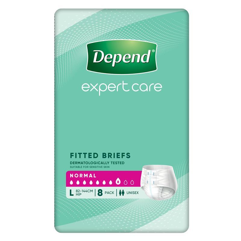 Buy Depend Fitted Briefs Large 8 Pack online at Chemist Warehouse