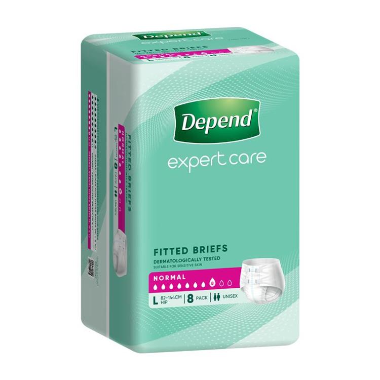 Buy Depend Fitted Briefs Large 8 Pack online at Chemist Warehouse