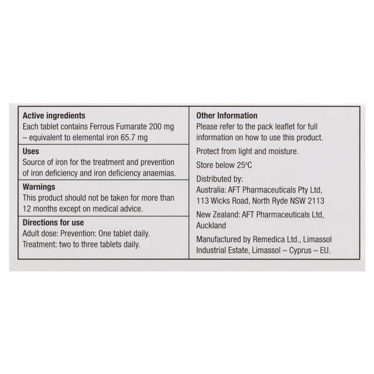 Buy Ferro Tab 200mg 60 Tablets online at Chemist Warehouse