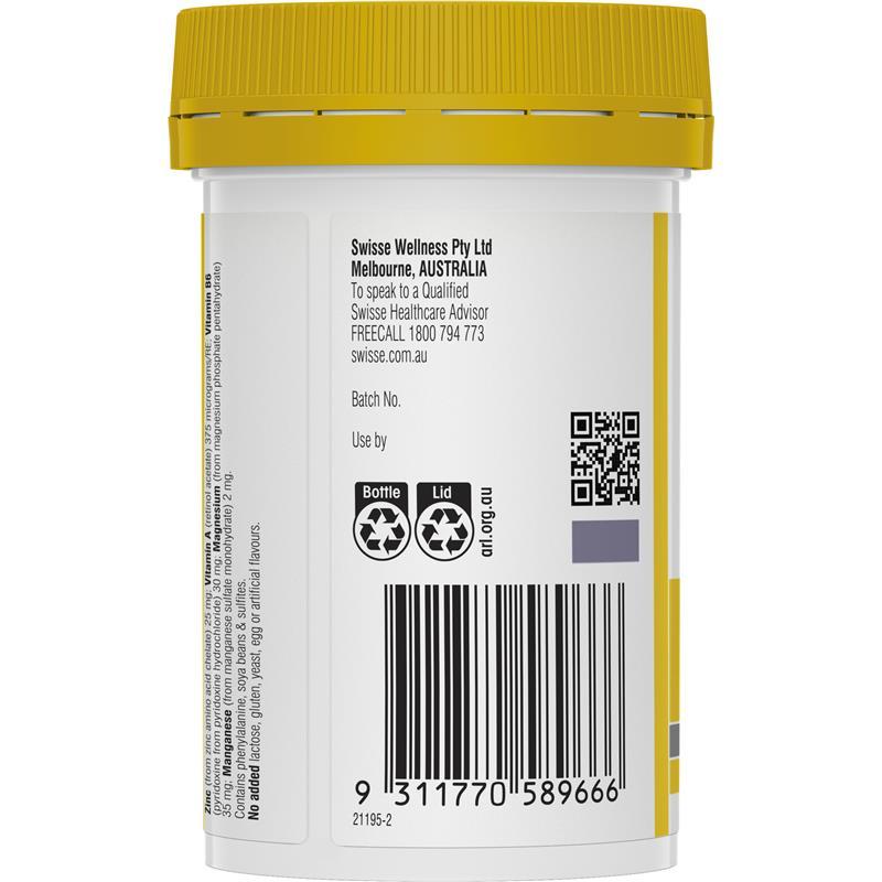 Buy Swisse Zinc+ 60 Tablets online at Chemist Warehouse