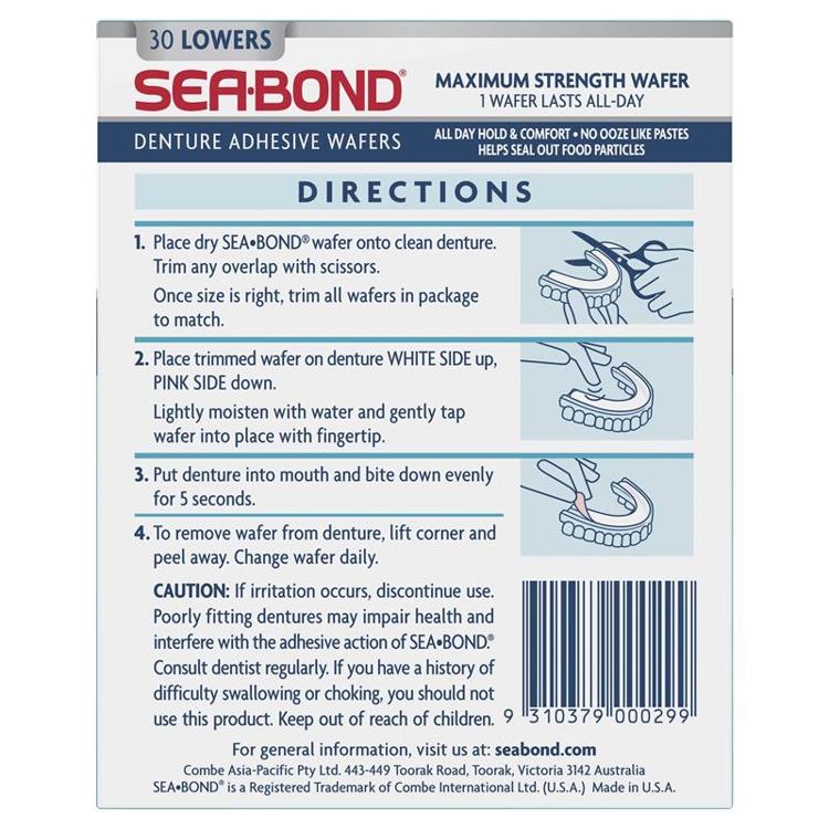 Buy Sea Bond Denture Adhesive Lowers 30 online at Chemist Warehouse