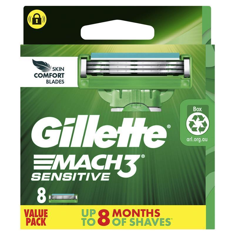 Buy Gillette Mach 3 Sensitive 8 Pack online at Chemist Warehouse