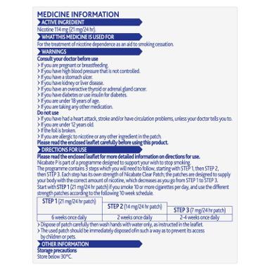 Buy Nicabate P Patch Quit Smoking 21mg 28 Patches online at Chemist ...