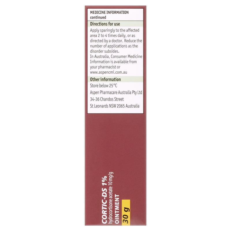 Buy Cortic DS Ointment 1% 30g - Hydrocortisone (S3) online at Chemist ...