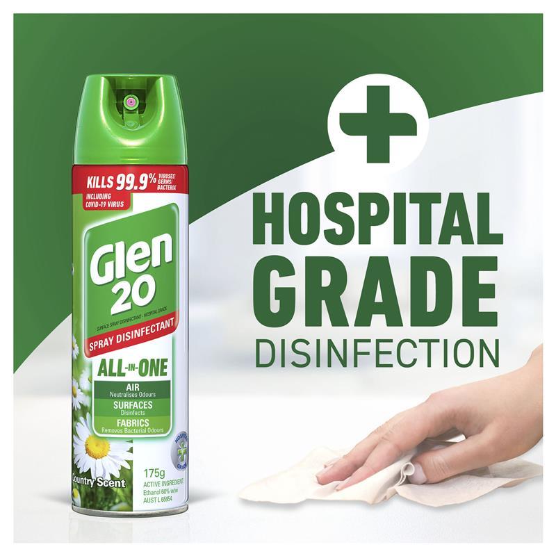 Buy Glen 20 Spray Disinfectant Country Scent 175g online at Chemist ...