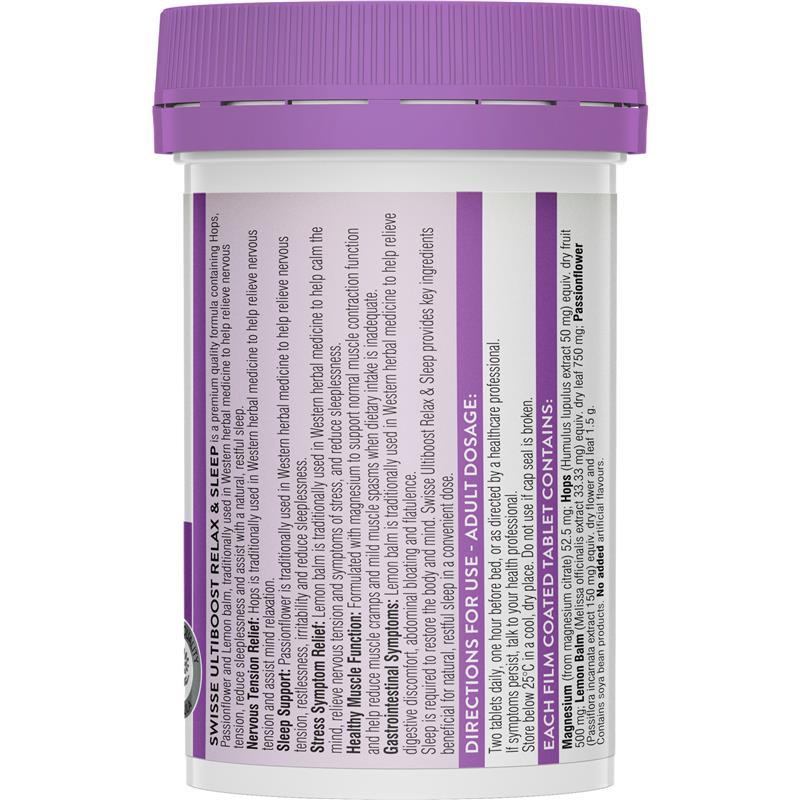 Buy Swisse Ultiboost Relax & Sleep 60 Tablets online at Chemist Warehouse
