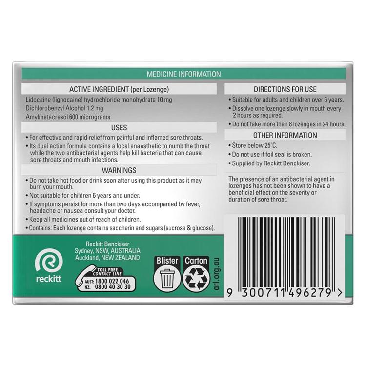 Buy Strepsils Anaesthetic Menthol 36 Lozenges online at Chemist Warehouse