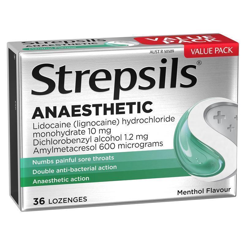 Buy Strepsils Anaesthetic Menthol 36 Lozenges online at Chemist Warehouse