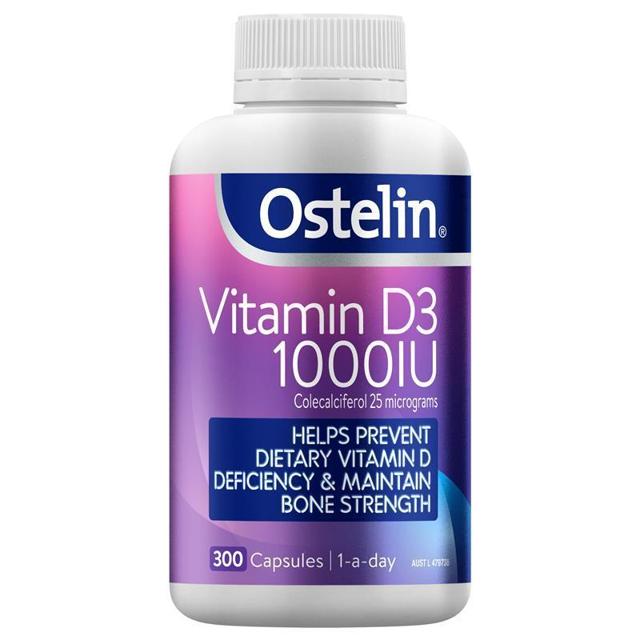 Buy Ostelin Vitamin D3 1000IU 300 Capsules Exclusive Size online at ...
