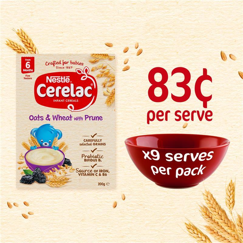 Buy Nestle CERELAC Oats & Wheat with Prune Baby Cereal Stage 2 – 200g ...