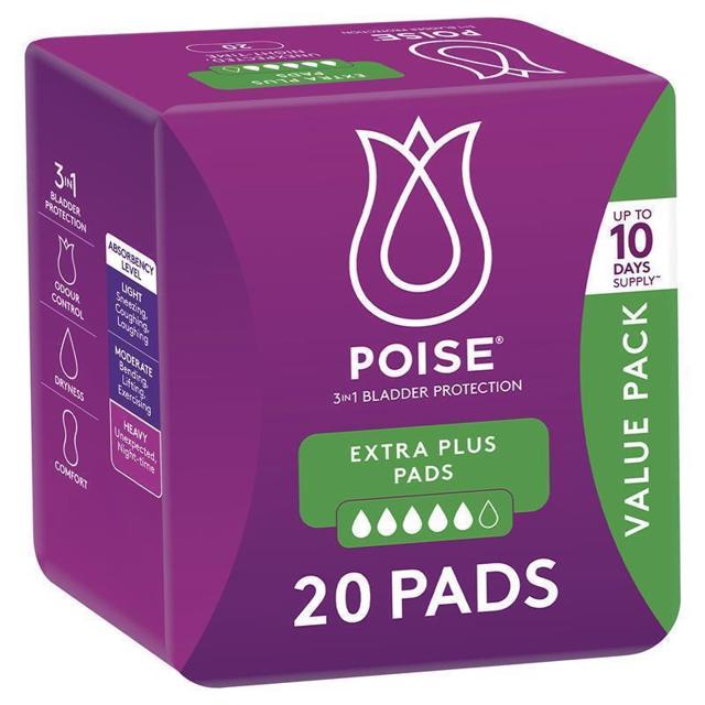 Buy Poise Pads Extra Plus 20 Bulk Pack online at Chemist Warehouse