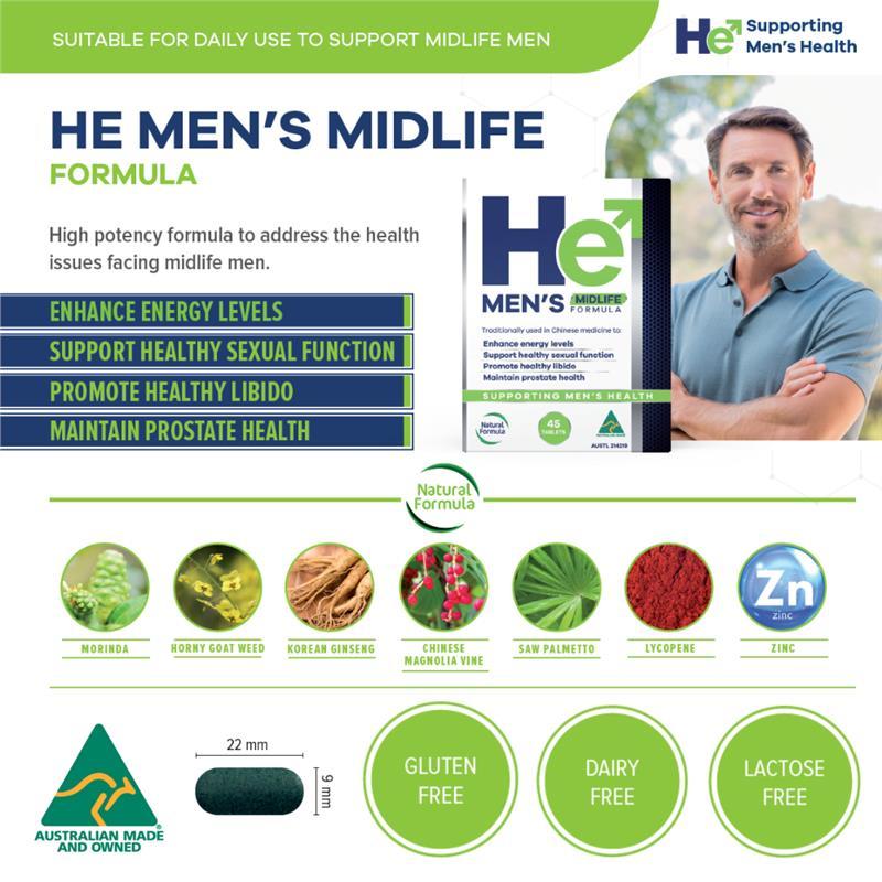 Buy He Men's Midlife Formula 45 Tablets online at Chemist Warehouse