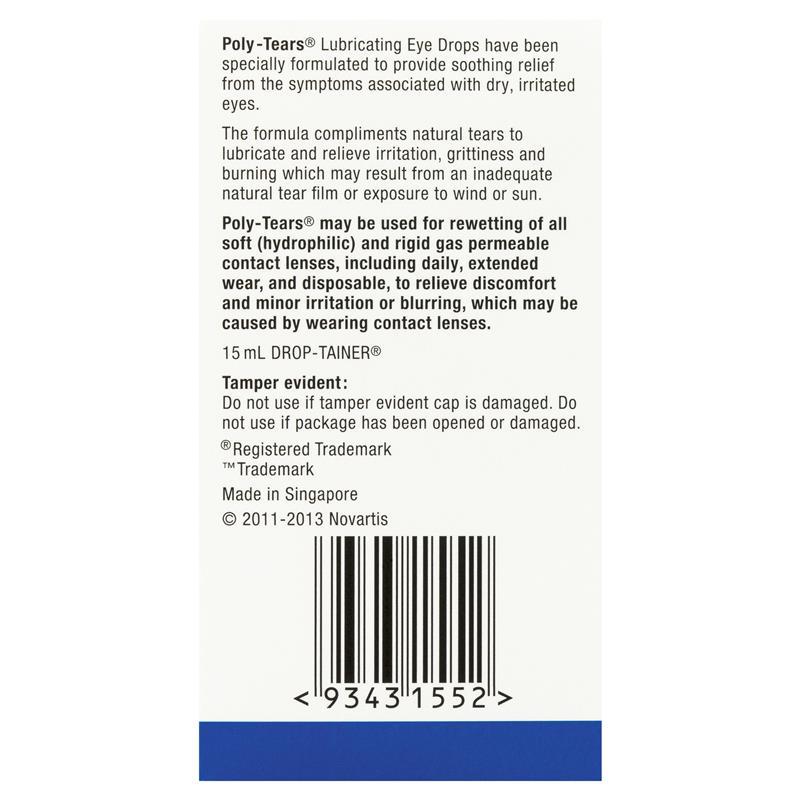 Buy Poly Tears Eye Drops 15ml online at Chemist Warehouse