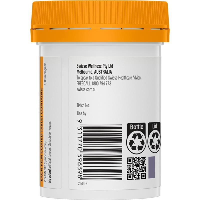 Buy Swisse Vitamin B12 60 Tablets online at Chemist Warehouse