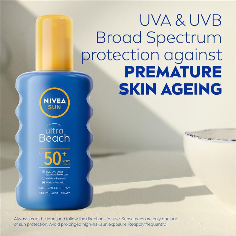 Buy NIVEA Sun Ultra Beach SPF50+ Sunscreen Spray 200ml online at ...