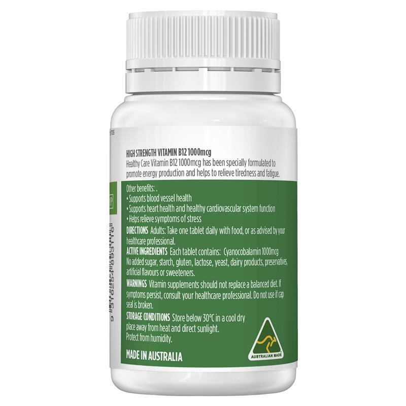 Buy Healthy Care B12 1000mcg 60 Tablets online at Chemist Warehouse