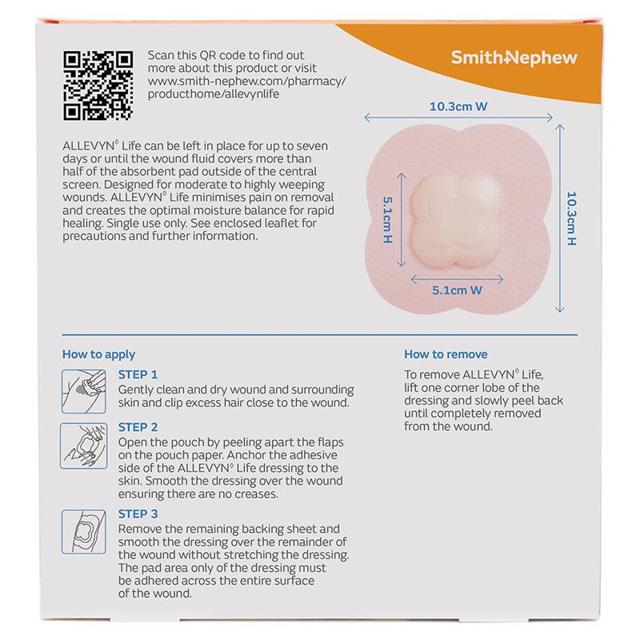 Buy Allevyn Life Small 10.3cm X 10.3cm 2 Pack online at Chemist Warehouse