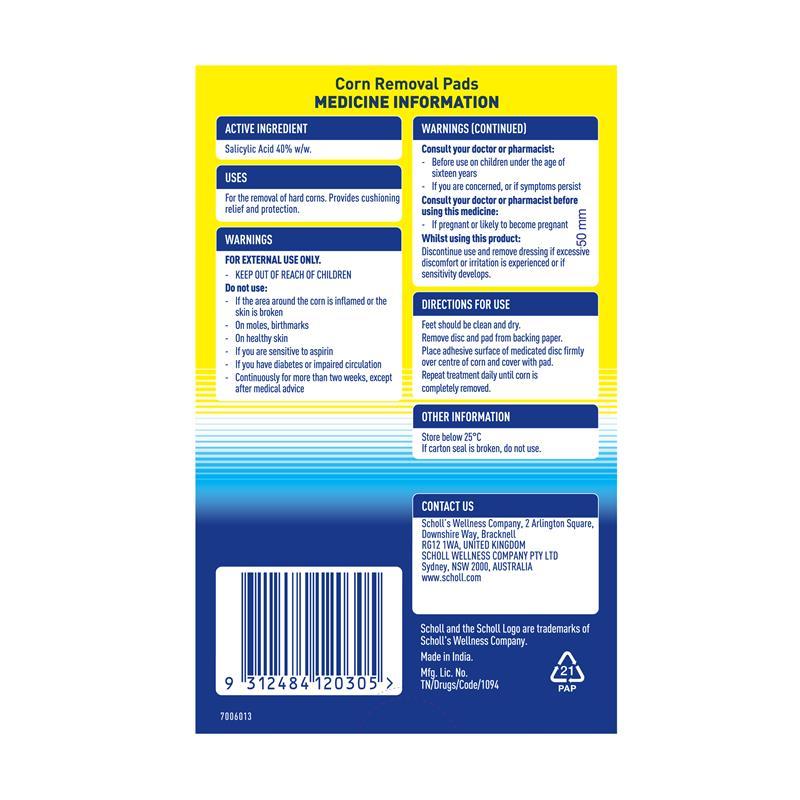 Buy Scholl Corn Removal Medicated Disc Pads System 9 Pack online at ...