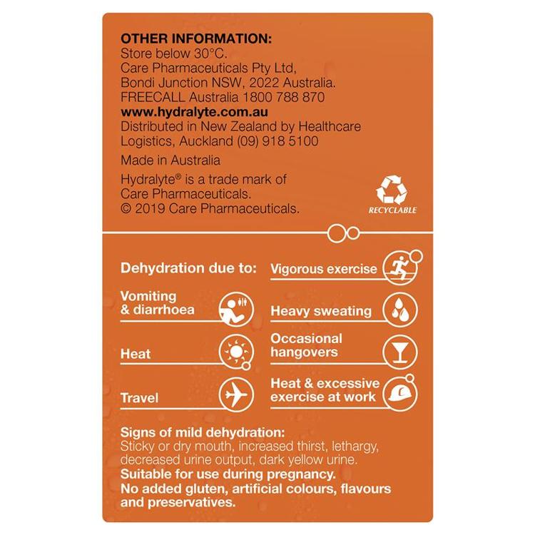 Buy Hydralyte Orange Sachets Value Pack 4.9g x 24 online at Chemist ...