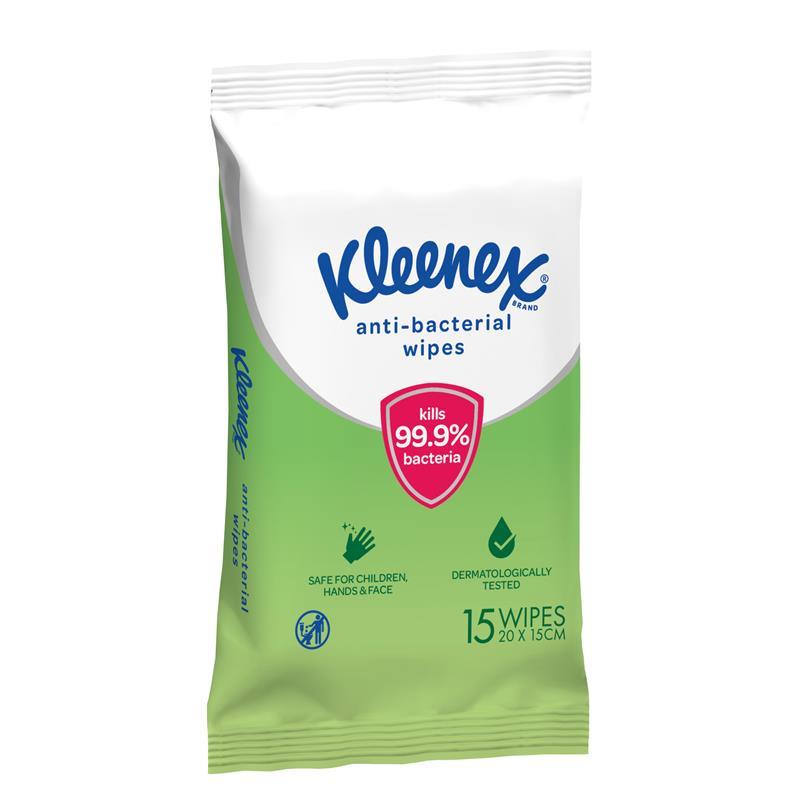 Buy Kleenex Antibacterial Wipes 15 Pack online at Chemist Warehouse