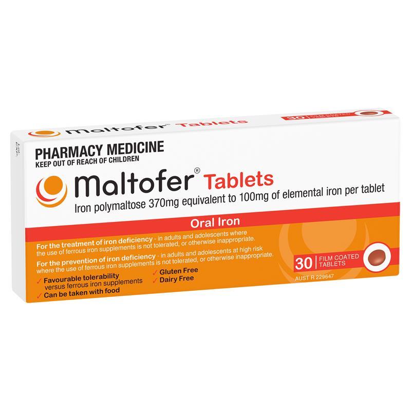 Buy Maltofer Oral Iron 100mg 30 Tablets online at Chemist Warehouse