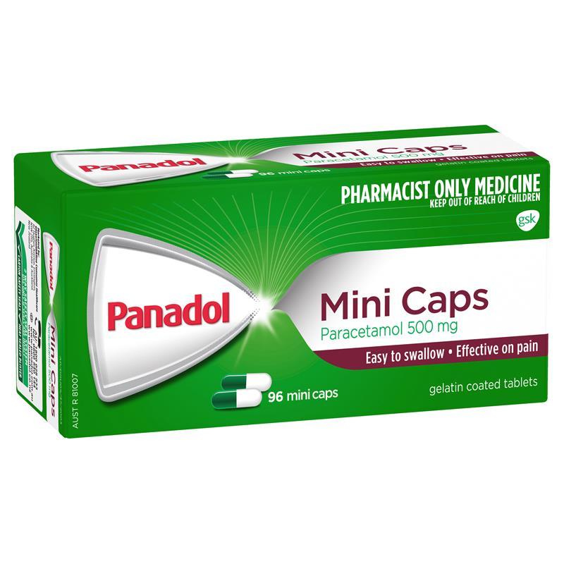 Buy Panadol Paracetamol Pain Relief Mini Capsules 96 Capsules online at ...