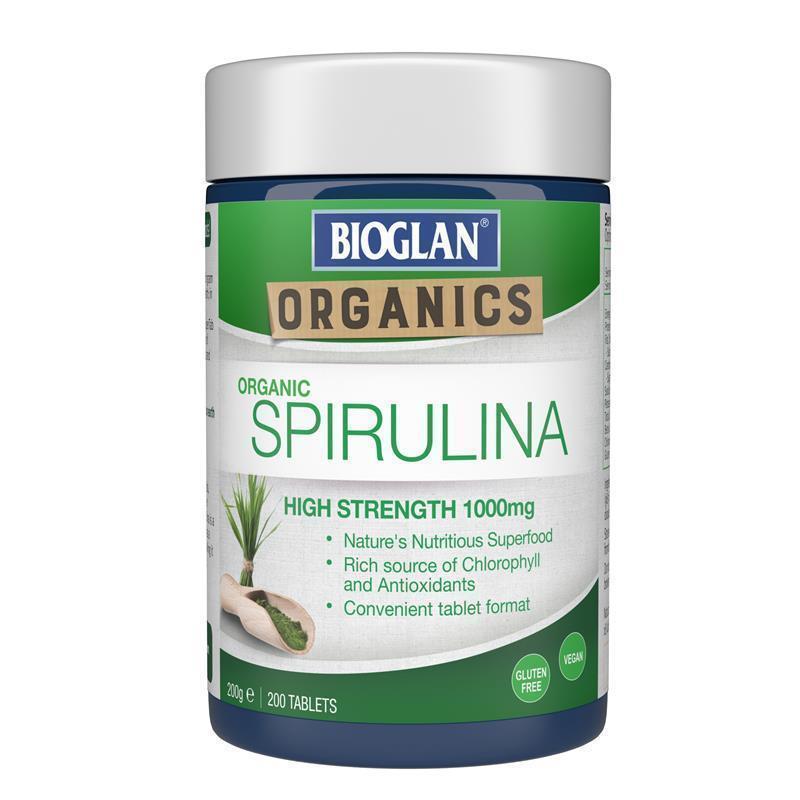 Buy Bioglan Organic Spirulina 1000mg 200 Tablets online at Chemist ...