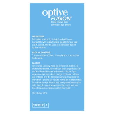 Buy Optive Fusion Eye Drops 30 X 0.4mL online at Chemist Warehouse