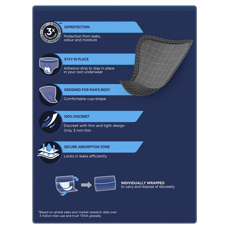 Buy TENA Men Level 0 Protective Shield 14 Pack online at Chemist Warehouse