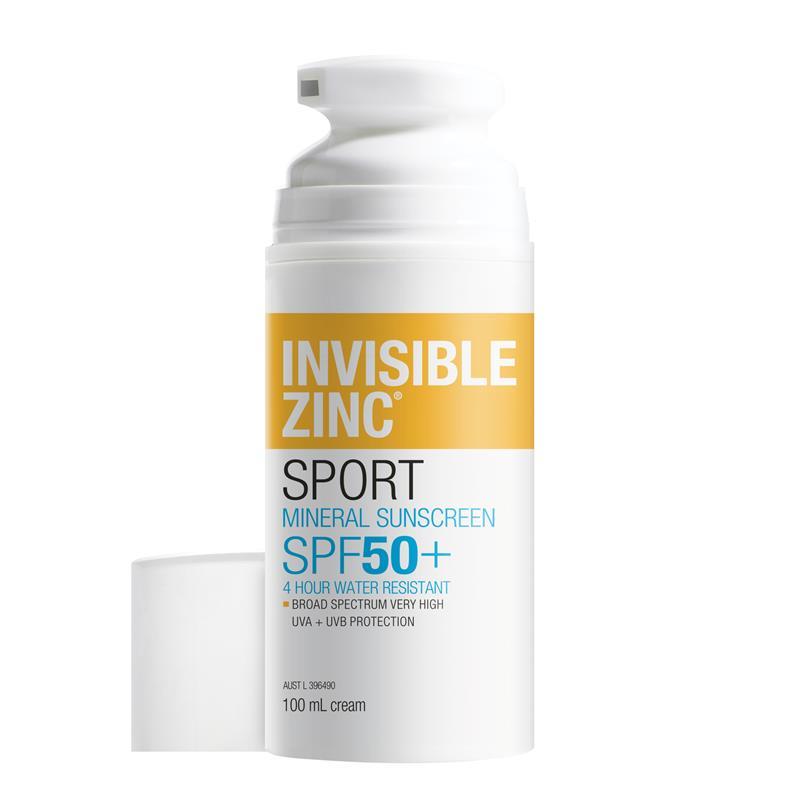 Buy Invisible Zinc SPF 50+ Sport Mineral Sunscreen 4 Hour Water ...