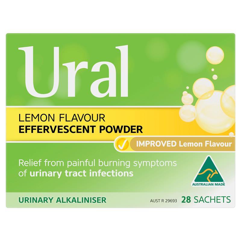 Buy Ural Effervescent Powder Lemon 28 Sachets online at Chemist Warehouse