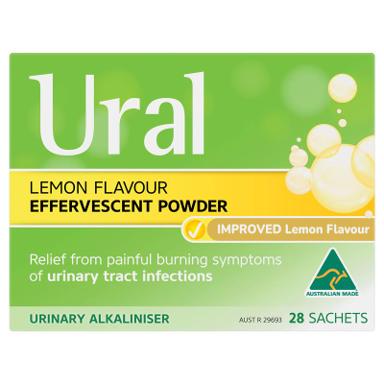 Buy Ural Effervescent Powder Lemon 28 Sachets online at Chemist Warehouse