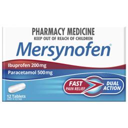 Buy Mersynofen Pain Relief Tablets with Paracetamol + Ibuprofen 12 Pack ...