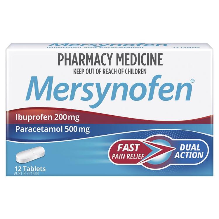 Buy Mersynofen Pain Relief Tablets with Paracetamol + Ibuprofen 12 Pack ...