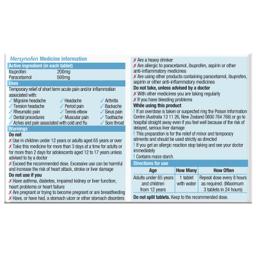Buy Mersynofen Pain Relief Tablets with Paracetamol + Ibuprofen 12 Pack ...