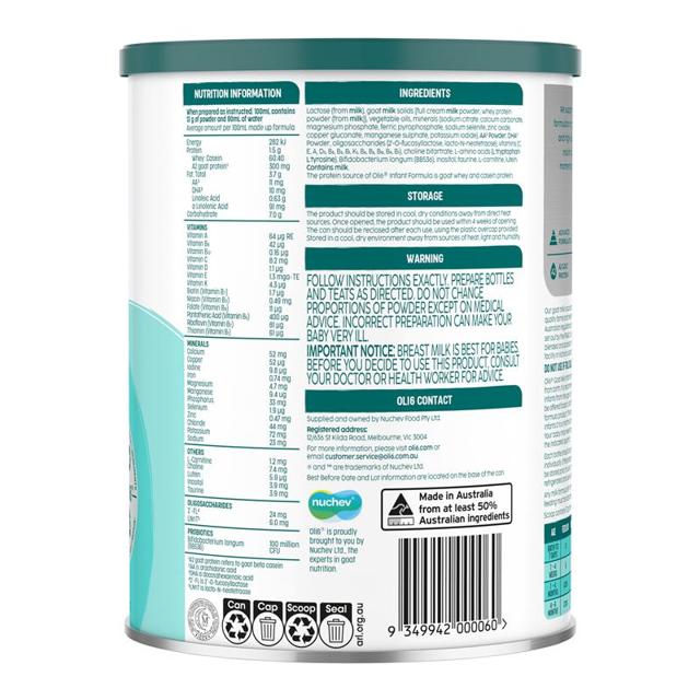 Buy Oli6 - Stage 1 Goat A2 Milk Infant Formula 800g online at Chemist ...