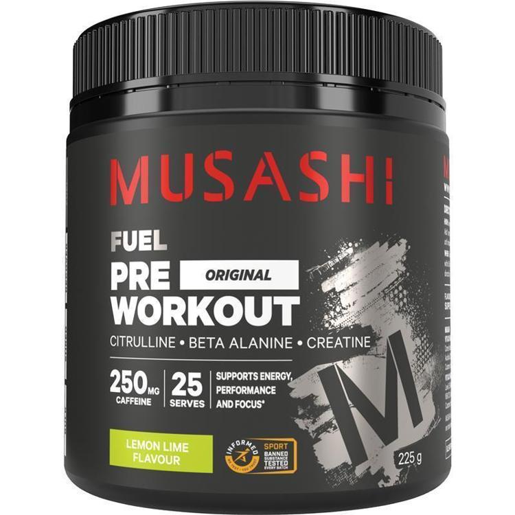 Buy Musashi Pre Workout Lemon Lime 225g online at Chemist Warehouse