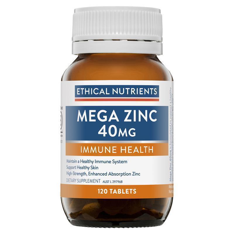 Buy Ethical Nutrients Mega Zinc 40mg 120 Tablets online at Chemist ...