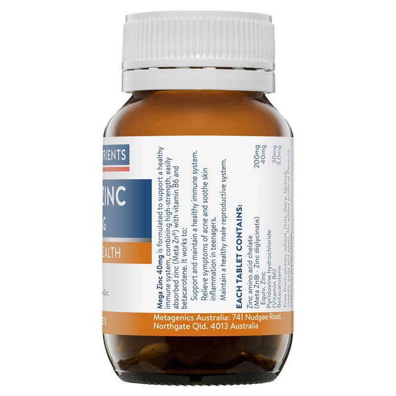 Buy Ethical Nutrients Mega Zinc 40mg 120 Tablets online at Chemist ...