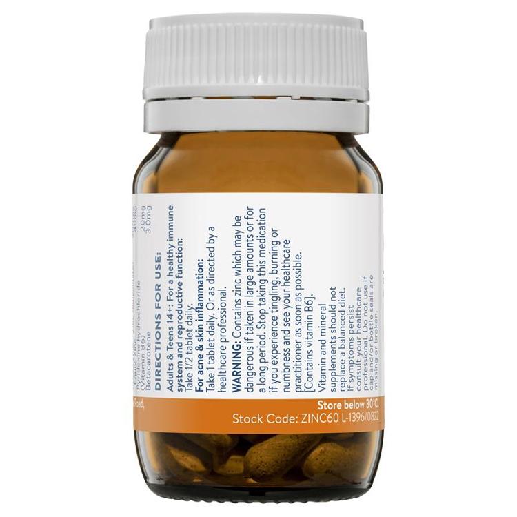 Buy Ethical Nutrients Mega Zinc 40mg 60 Tablets online at Chemist Warehouse