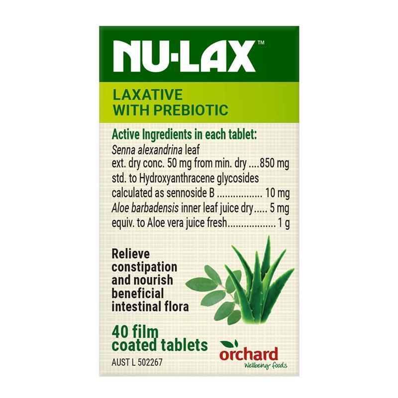 Buy Nulax Natural Laxative Tablets With Prebiotic Senna + Aloe 40 ...