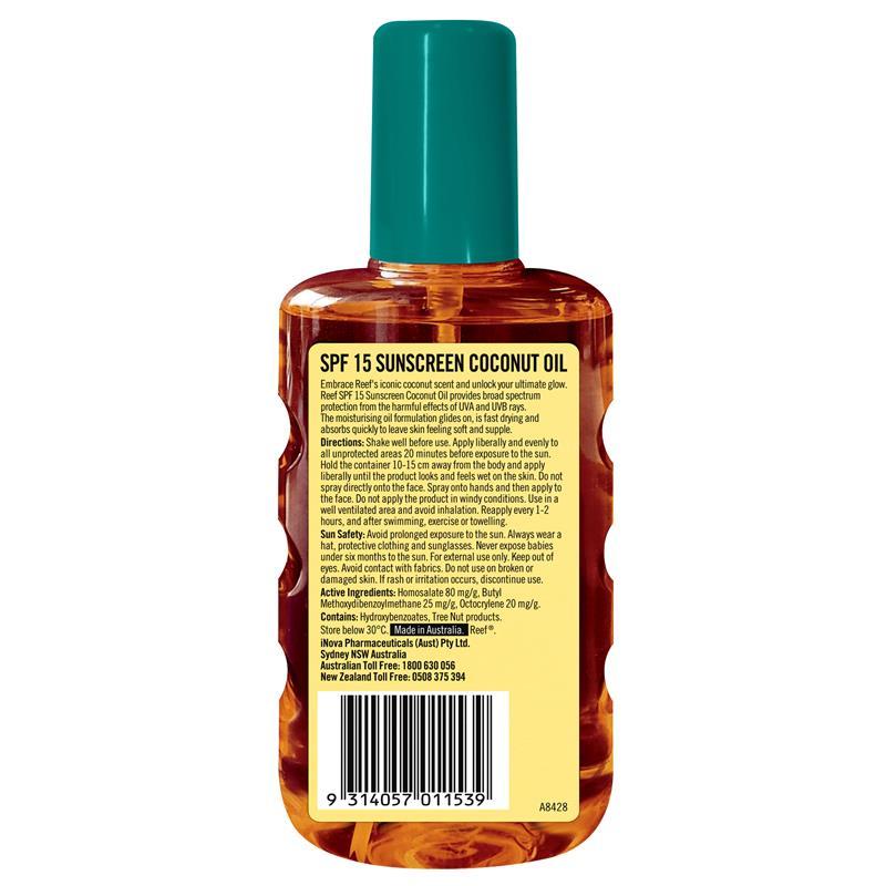 Buy Reef Coconut Oil SPF 15+ Moisturising Oil Spray 220ml online at ...