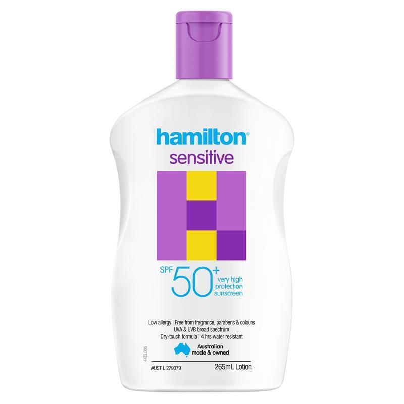 Buy Hamilton Sun SPF 50+ Sensitive Lotion 265ml online at Chemist Warehouse