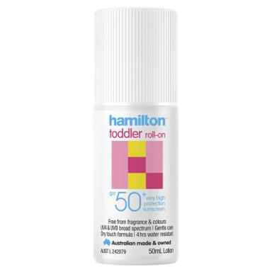 Buy Hamilton Sun SPF 50+ Toddler Roll On 50ml online at Chemist Warehouse