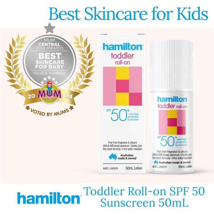 Buy Hamilton Sun SPF 50+ Toddler Roll On 50ml online at Chemist Warehouse