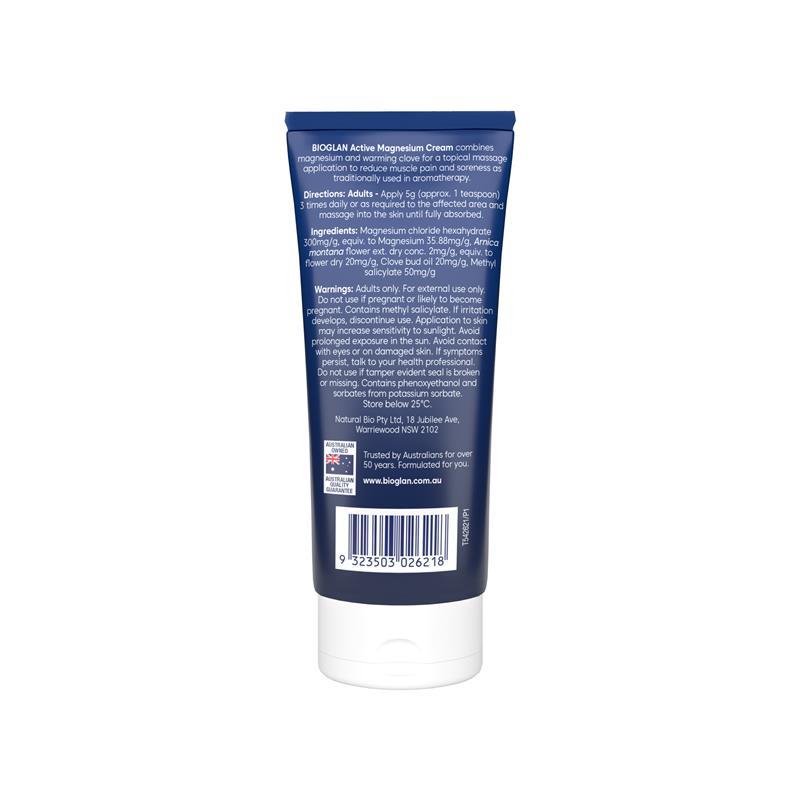 Buy Bioglan Active Magnesium Cream 100g online at Chemist Warehouse
