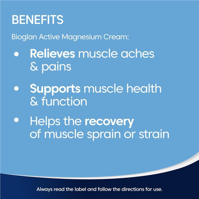 Buy Bioglan Active Magnesium Cream 100g online at Chemist Warehouse