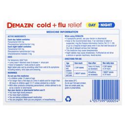 Buy Demazin Cold & Flu Relief Day + Night 48 Tablets online at Chemist ...