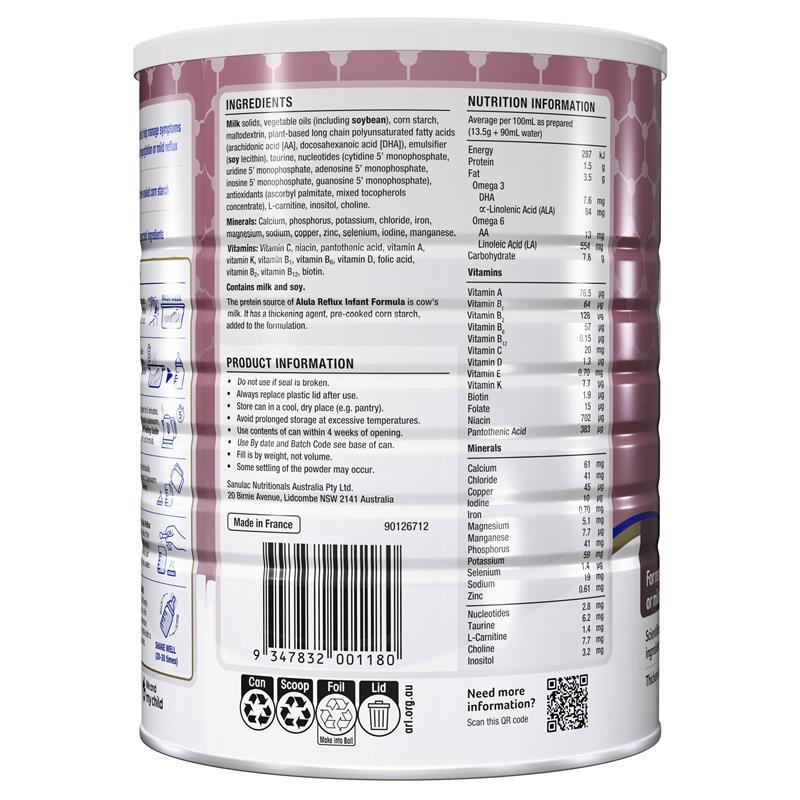 Buy Alula Gold Reflux Infant Formula 0-12 Months 900g online at Chemist ...