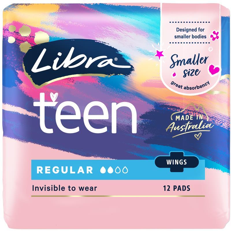 Buy Libra Girl Pads Regular Wing 12 Pack online at Chemist Warehouse